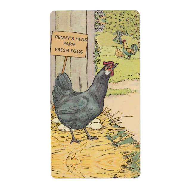 Vintage Laying Hen Farm Fresh Egg Carton Label | Zazzle