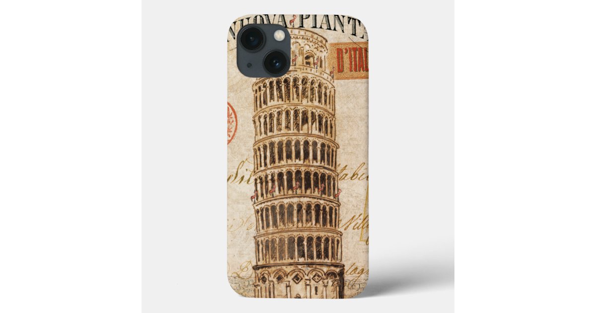 Vintage Leaning Tower of Pisa Case-Mate iPhone Case | Zazzle