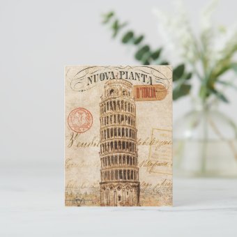 Vintage Leaning Tower of Pisa Postcard | Zazzle