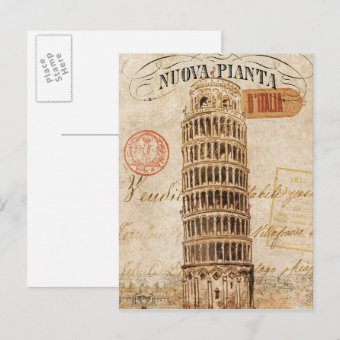 Vintage Leaning Tower of Pisa Postcard | Zazzle