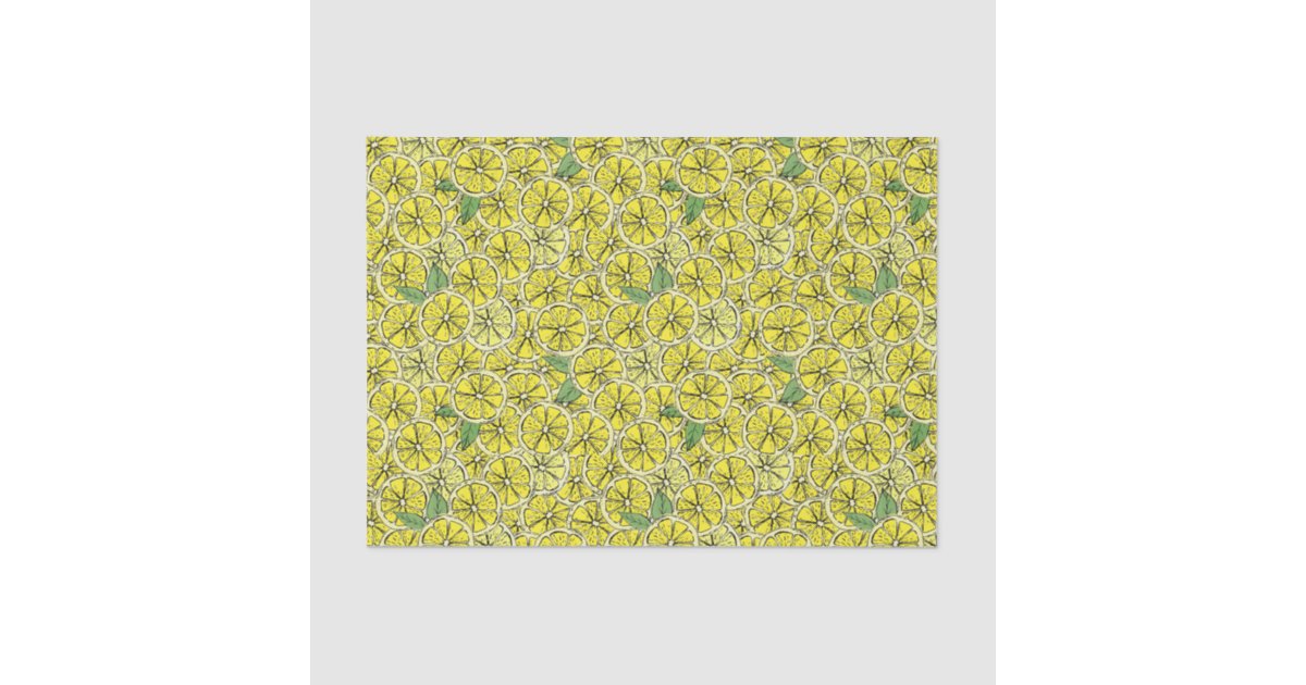 Vintage Lemon Fruit Pattern Decoupage Tissue Paper | Zazzle