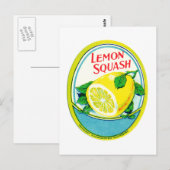 Vintage Lemon Squash Label Postcard | Zazzle
