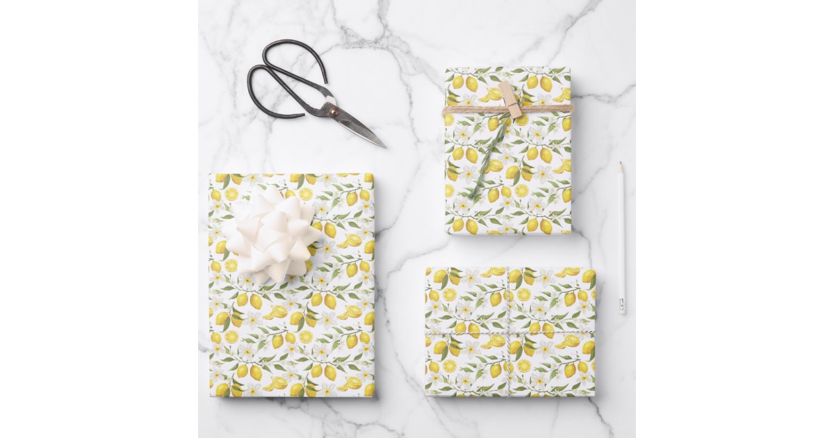 Vintage Lemon Tree Pattern Wrapping Paper Sheets | Zazzle