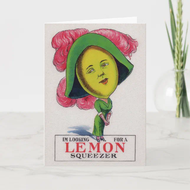 Vintage Lemon Valentines Day Card | Zazzle