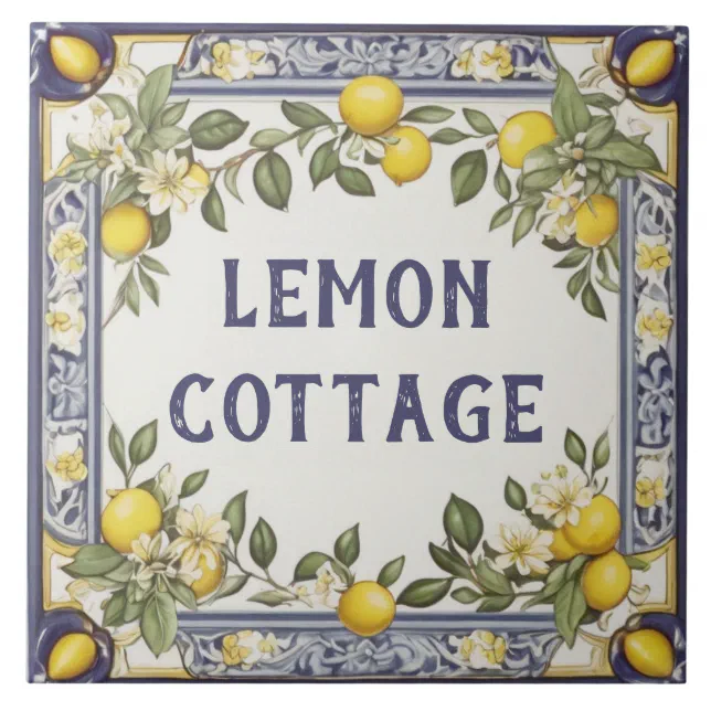 Vintage Lemons Custom House Name Plate Plaque Sign Ceramic Tile | Zazzle