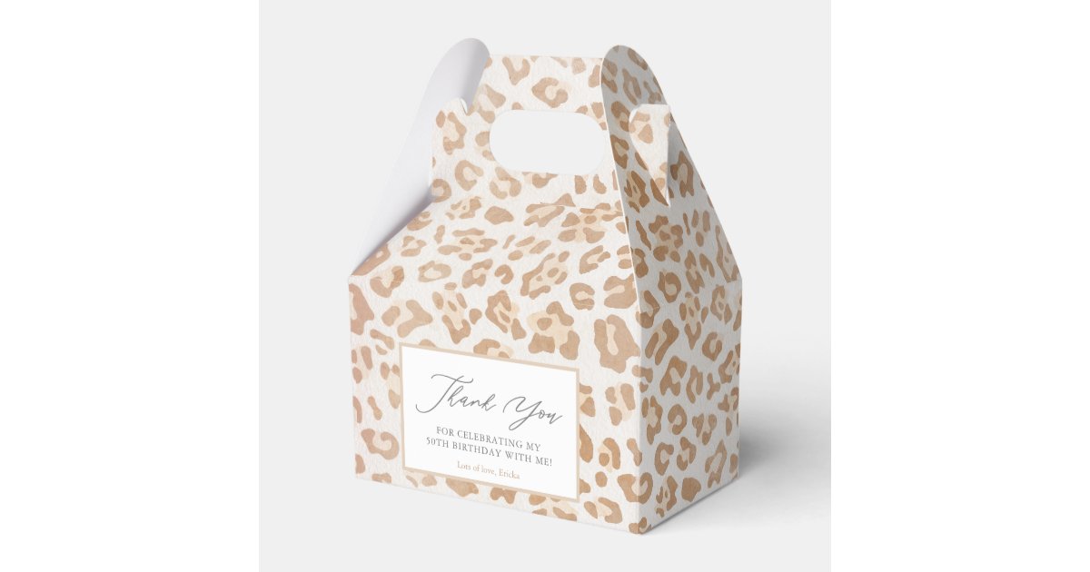 Vintage Leopard Print Jungle Birthday or Shower Favor Boxes | Zazzle
