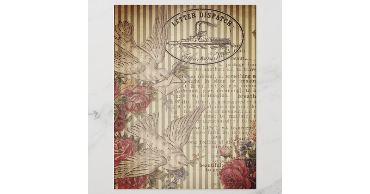 Vintage Letter Dispatch Scrapbook Paper | Zazzle