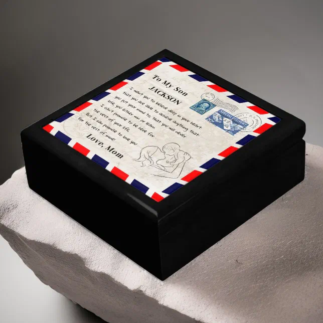 Vintage Letter To My Son Keepsake Gift Box | Zazzle