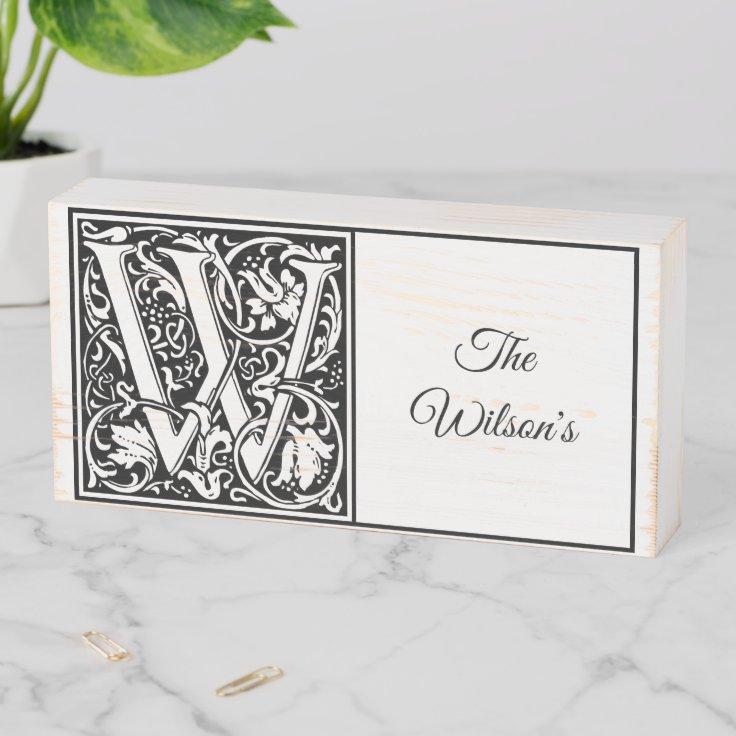 Vintage Letter "W" Wooden Box Sign | Zazzle