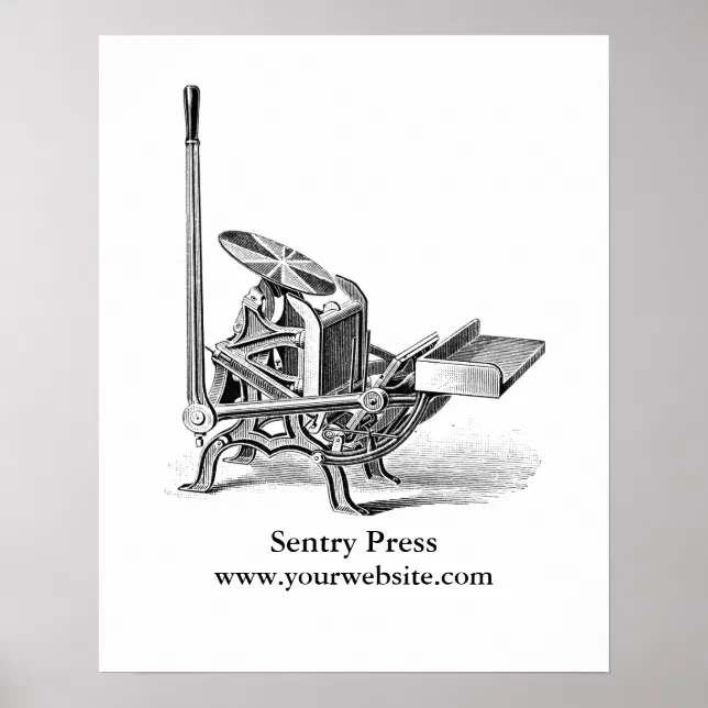 Vintage letterpress C&P Pilot print shop poster | Zazzle