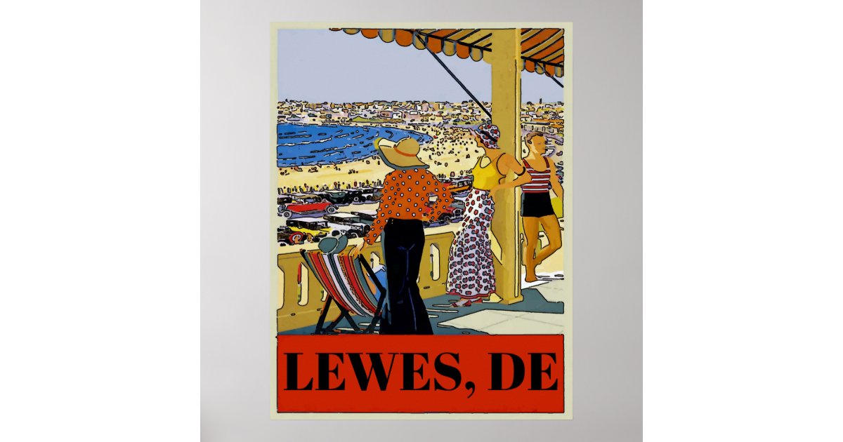 Vintage Lewes, DE, edit text, Poster | Zazzle