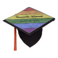 Vintage LGBT flag pride Custom name Class Graduation Cap Topper | Zazzle