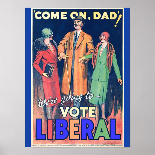 Vintage Liberal Political 1929 Colorful Poster | Zazzle