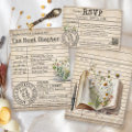 Vintage Library Card Books Wedding Invitation | Zazzle
