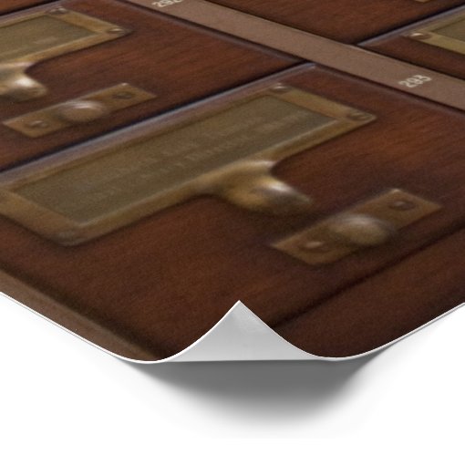Vintage Library Card Catalog Drawers Poster | Zazzle