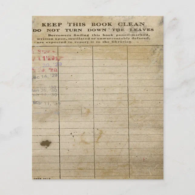 Vintage Library Card Scrapbook Paper | Zazzle