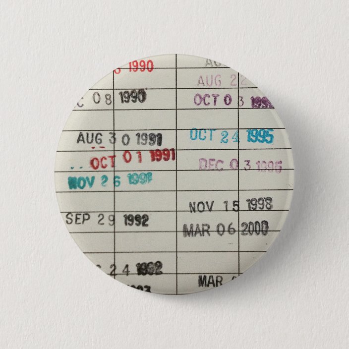 Vintage Library Due Date Cards Button | Zazzle.com