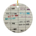 Vintage Library Due Date Cards Ceramic Ornament | Zazzle