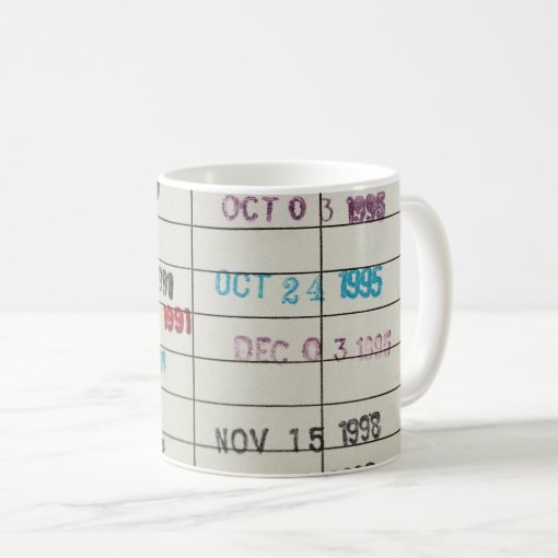 Vintage Library Due Date Cards Coffee Mug | Zazzle