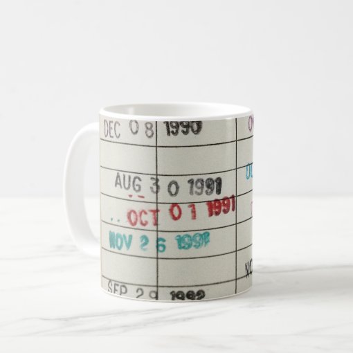 Vintage Library Due Date Cards Coffee Mug | Zazzle