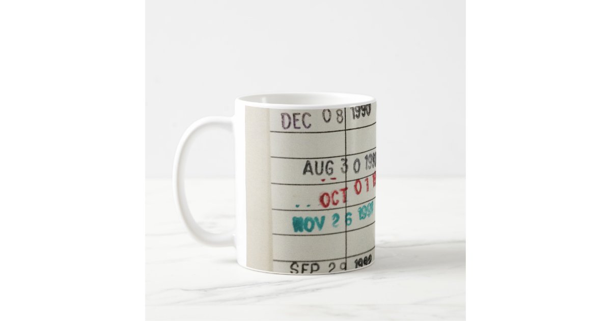Vintage Library Due Date Cards Coffee Mug | Zazzle