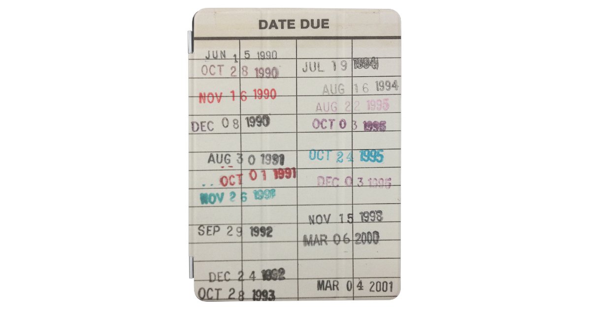 Vintage Library Due Date Cards iPad Air Cover | Zazzle