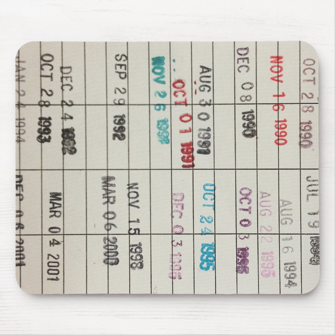 Vintage Library Due Date Cards Mouse Pad | Zazzle