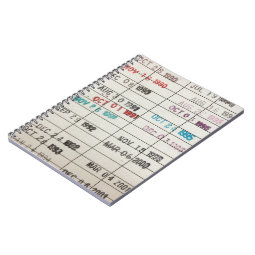 Vintage Library Due Date Cards Notebook | Zazzle