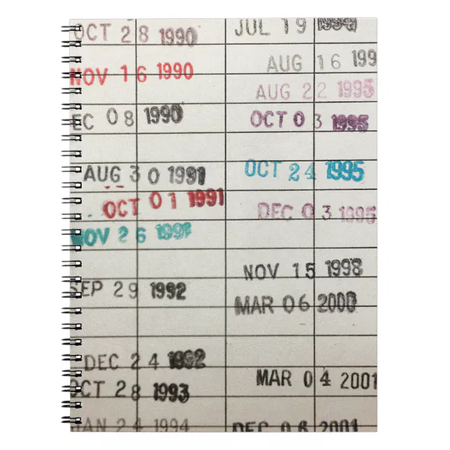 Vintage Library Due Date Cards Notebook | Zazzle
