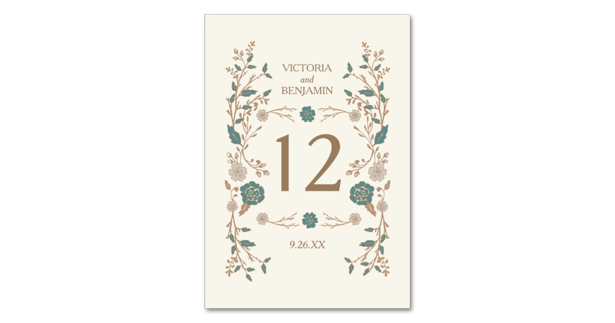 Vintage Library Table Number | Zazzle