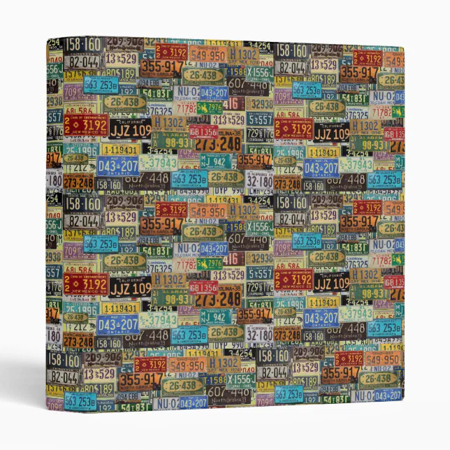 Vintage License Plates Binder | Zazzle