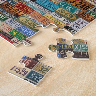 Vintage License Plates Jigsaw Puzzle | Zazzle
