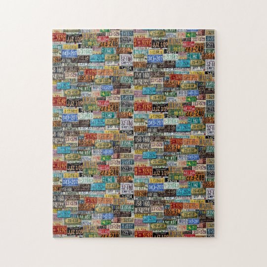 Vintage License Plates Jigsaw Puzzle | Zazzle.com