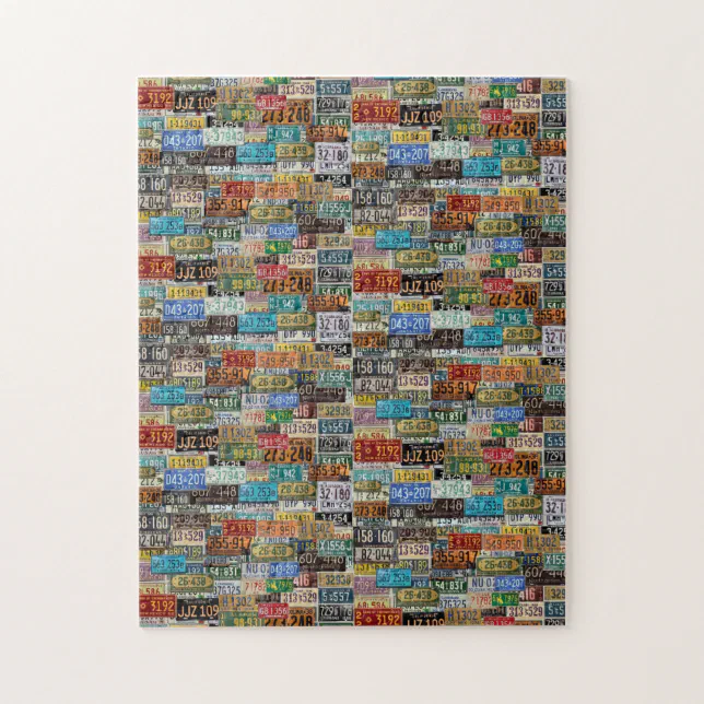 Vintage License Plates Jigsaw Puzzle | Zazzle