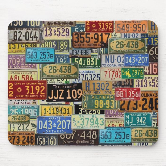 Vintage License Plates Mouse Pad | Zazzle.com