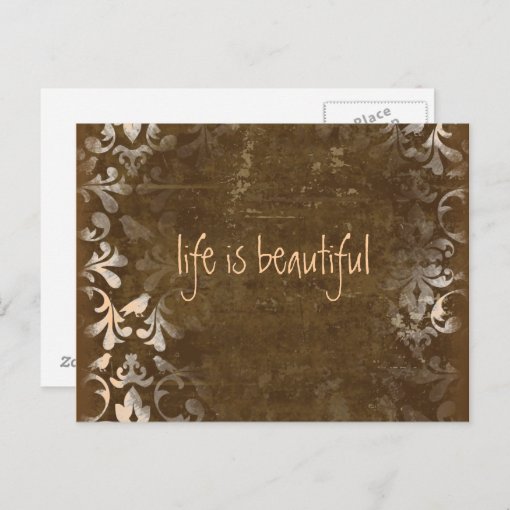 Vintage Life is Beautiful Postcards | Zazzle