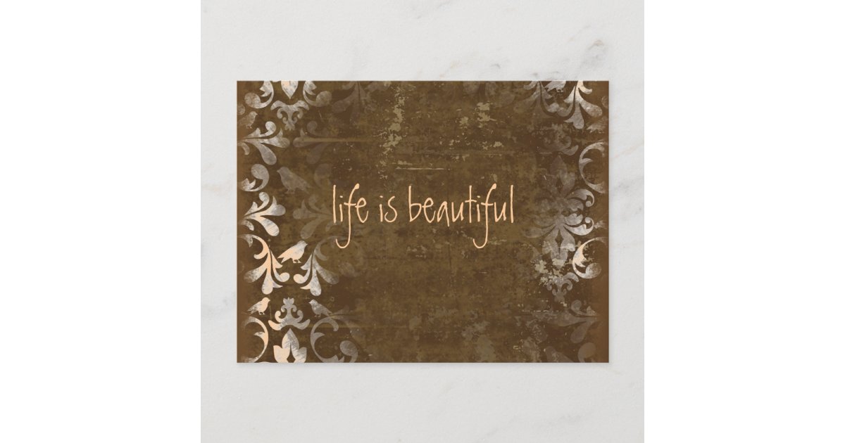 Vintage Life is Beautiful Postcards | Zazzle