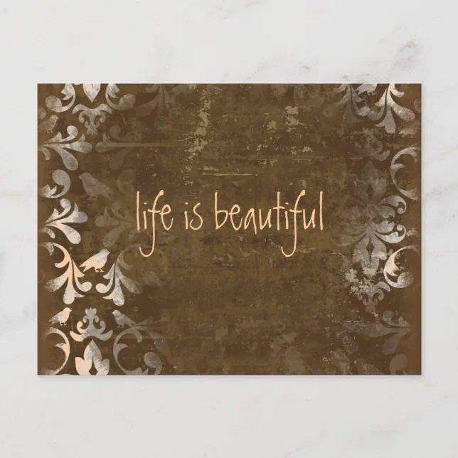 Vintage Life is Beautiful Postcards | Zazzle