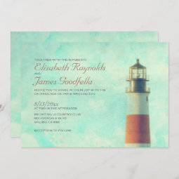 Vintage Lighthouse Wedding Invitations | Zazzle