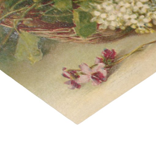 Vintage Lilacs and Script Writing Floral Decoupage Tissue Paper | Zazzle