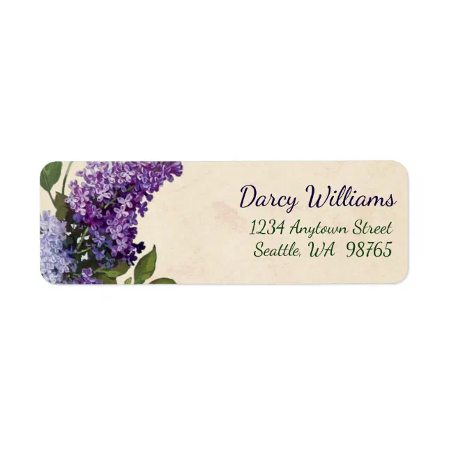 Vintage Lilacs Return Address labels | Zazzle