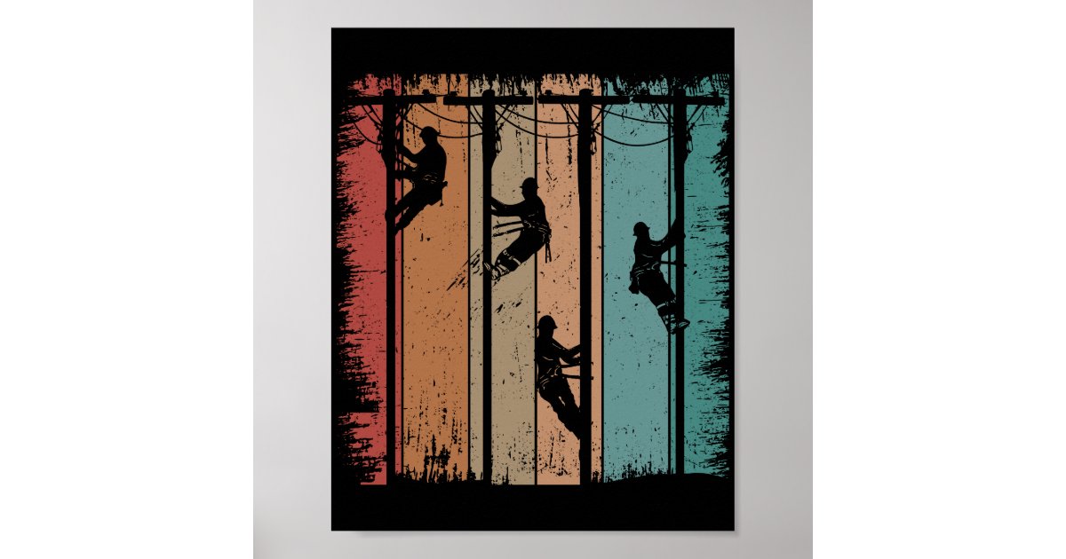 Vintage Lineman Father Electric Cable Lineman Poster | Zazzle