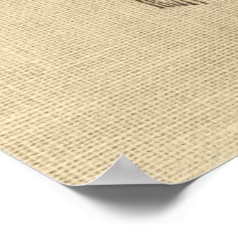 Vintage Lion Illustration on Burlap Poster | Zazzle