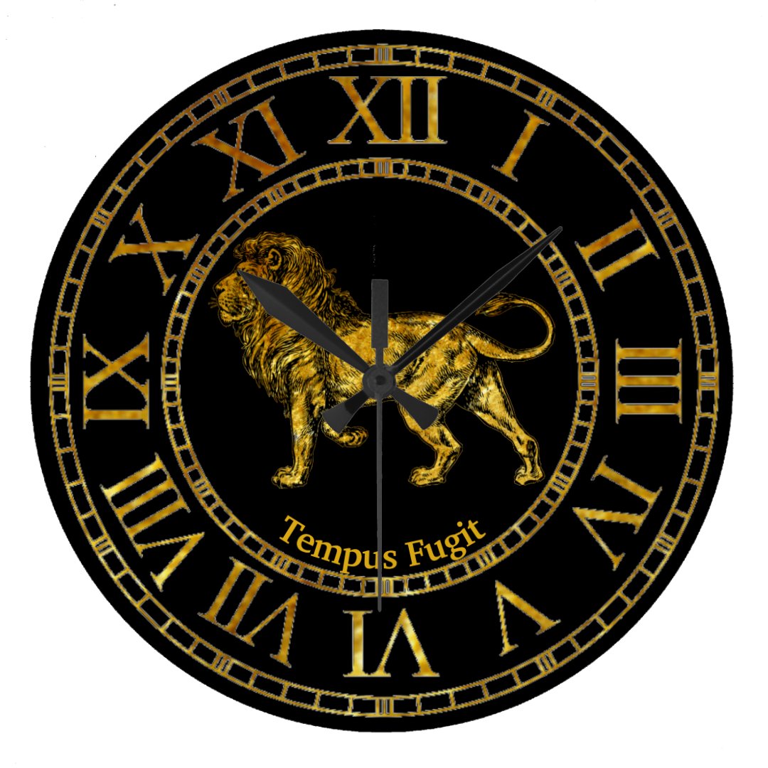Vintage Lion Personalize Large Clock | Zazzle