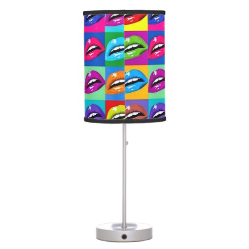 Vintage Lips Pop Art Table Lamp | Zazzle