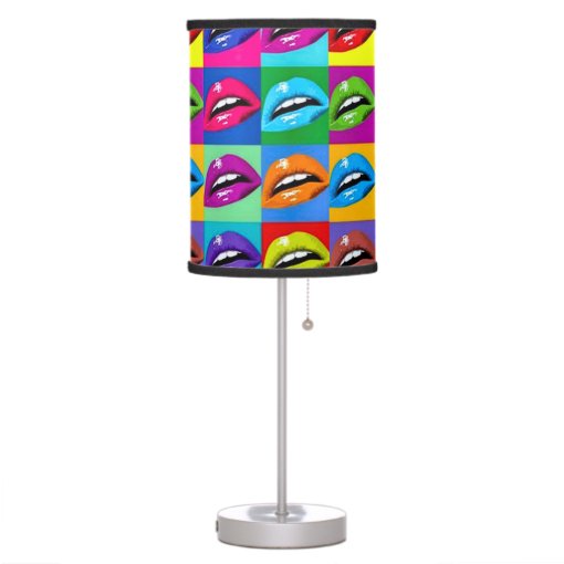 Vintage Lips Pop Art Table Lamp | Zazzle