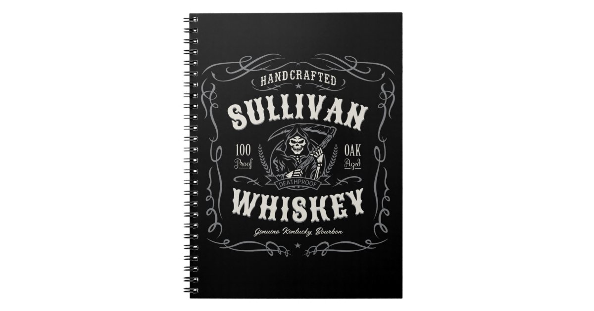 Vintage Liquor ADD NAME Old Grim Reaper Whiskey Notebook | Zazzle
