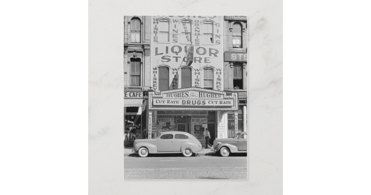 Vintage liquor store photo postcard | Zazzle