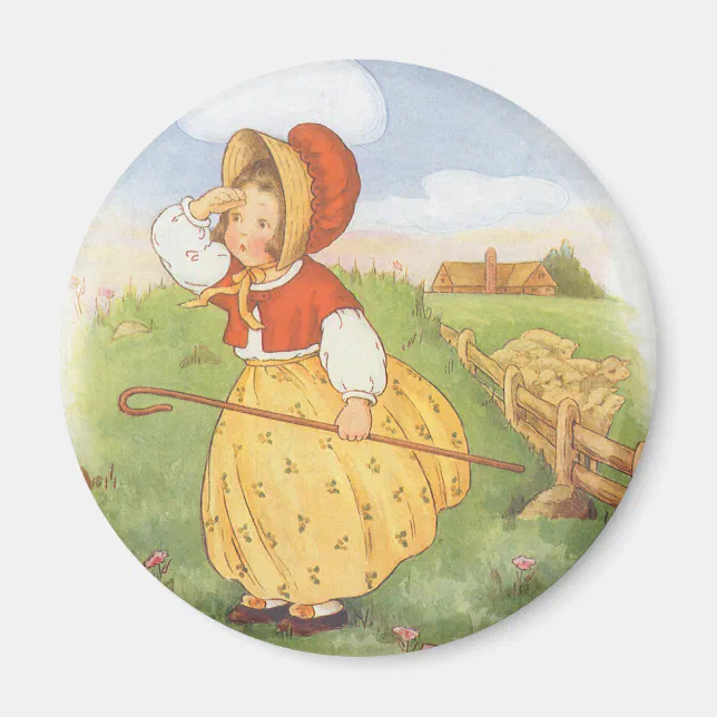 Vintage Little Bo Peep Mother Goose Nursery Rhyme Magnet | Zazzle