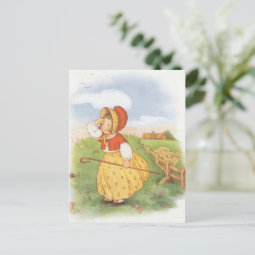 Vintage Little Bo Peep Mother Goose Nursery Rhyme Postcard | Zazzle